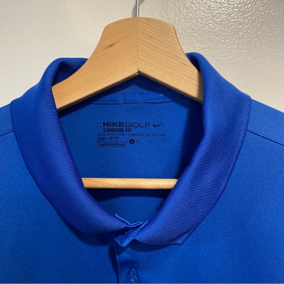 Nike | Shirts | Nike Golf Standard Drifit Blue Polo Shirt Mens Med Tag ...